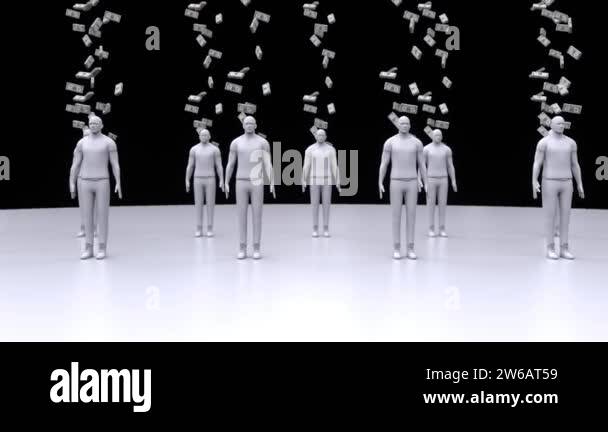 Seamless loop of Universal basic income Concept, 3D animation ...