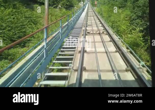 Video from inside the Brunate cable car as it ascends from Como to ...
