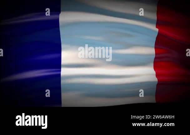 Animation France flag is waving seamless loop. France flag waving in ...
