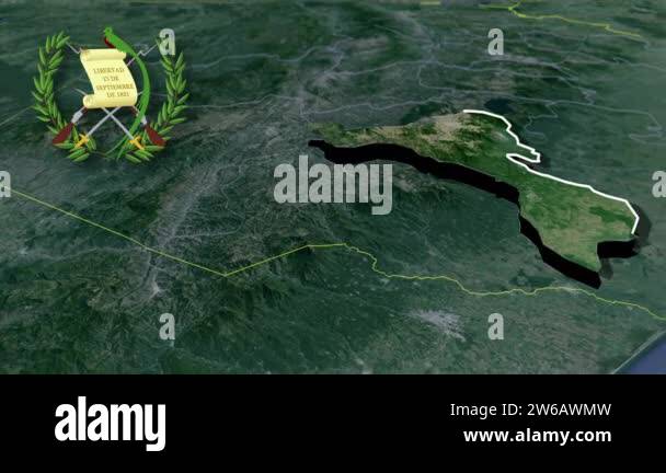 Departments of Guatemala Quetzaltenango whit Coat of arms animation map ...