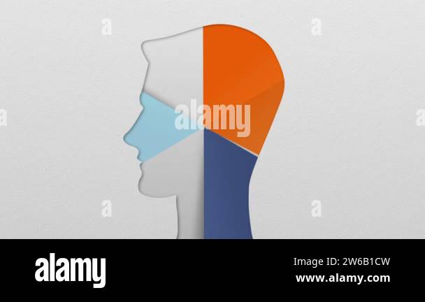 Three result shape of man head for diagram, chart. presentation ...