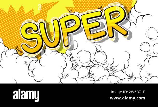 Super Translator. Motion poster. 4k animated Comic book word text ...