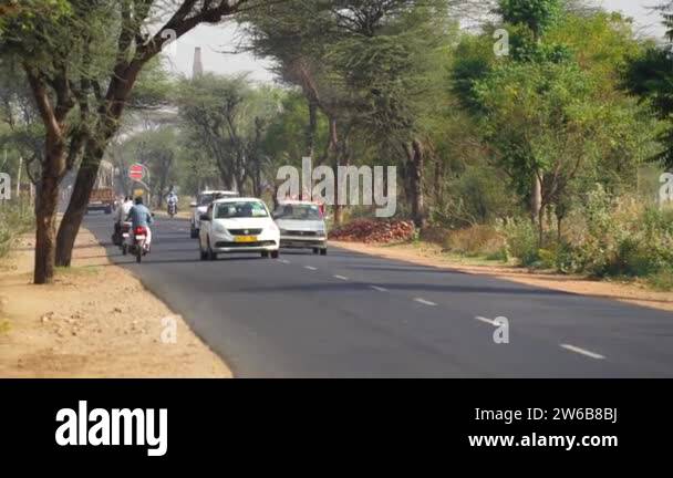 Vehicles on road. Traffic going on road with sharp speed. Daily routine ...