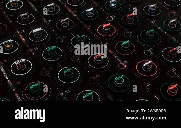 Generated numbers in cyberspace. Animation. Numbers stopped at certain ...