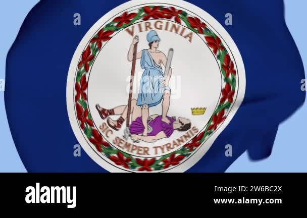 Virginia State USA Crumpled Fabric Flag Intro. USA Flag. State of ...