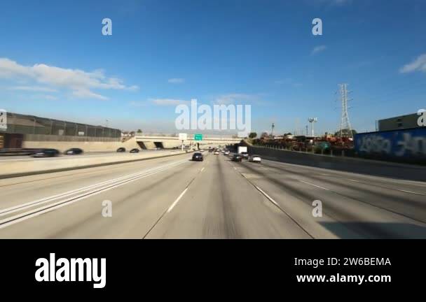Los Angeles California USA - January 2020 Drive with increasing rush ...