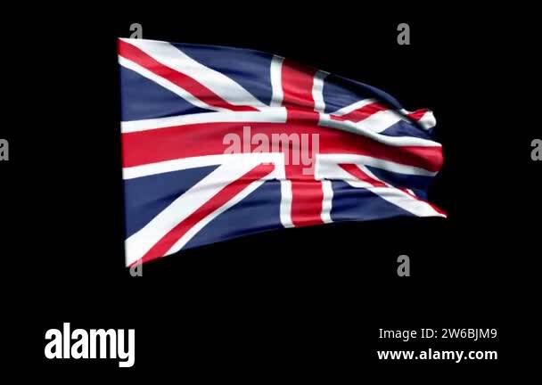 Realistic United Kingdom flag is waving 3D animation. National flag of ...