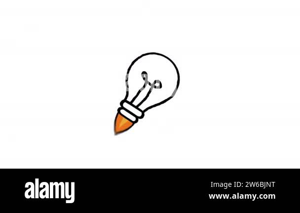 Hand drawn rocket with flame animation. jittery effect.Wiggly Stop ...