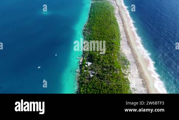 Blue lagoon and atoll in the Pacific Ocean Paradise island perfect for ...