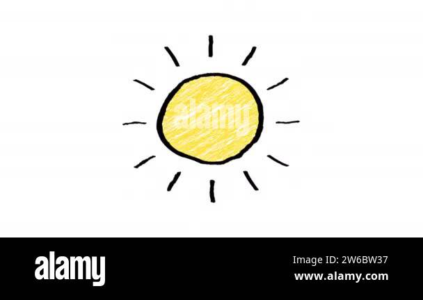 Hand drawn sun animation. jittery effect.Wiggly Stop Motion animation ...