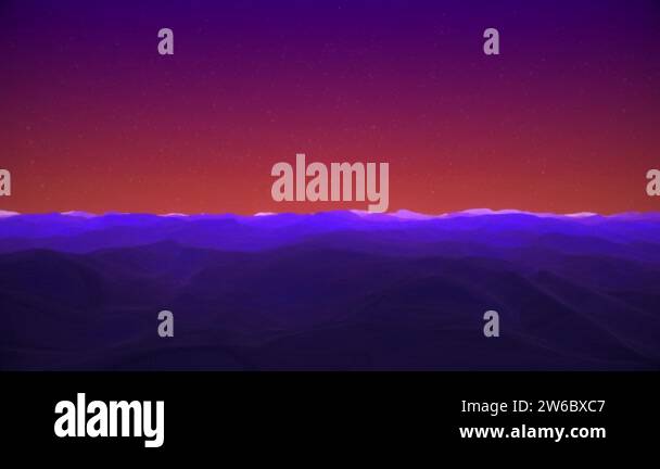 Animated Wave Seascape Under Stay Night Sky Background Loop Stock Video ...