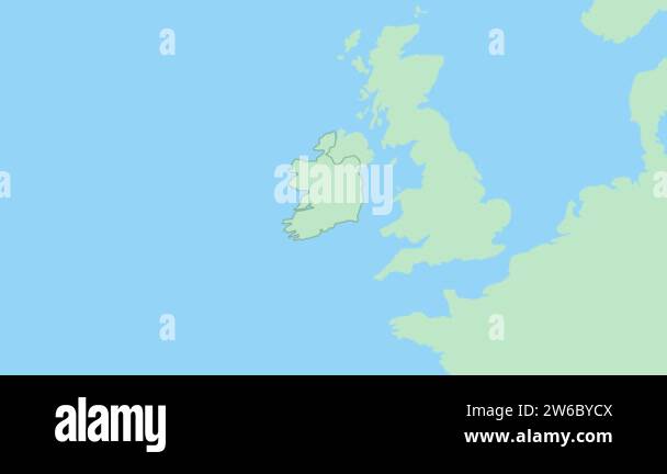 Map of Ireland with pin of country capital. Ireland Map with ...