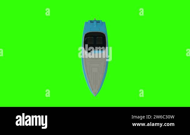 Boat animation on green screen. Motor boat sailing over waves, 4k Stock ...
