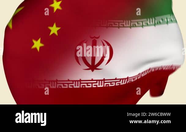 China and Iran Crumpled Fabric Flag Intro. China Flag. Iran Flag ...