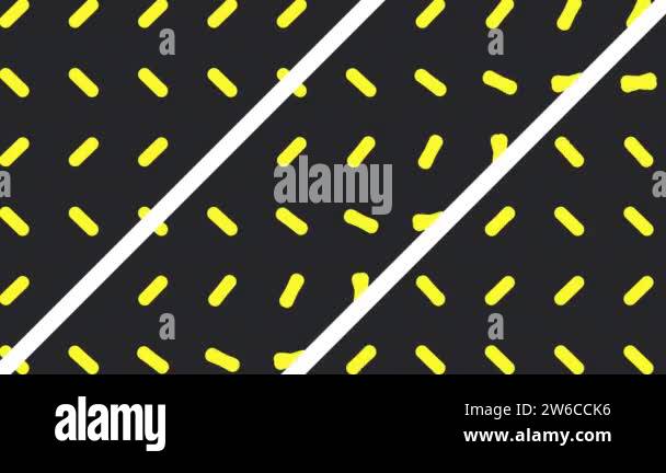 Animation of white lines and rotating yellow capsules on black ...
