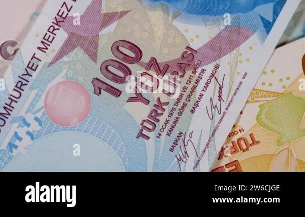 100 turkish lira TRY banknote with face first president Mustafa Kemal ...