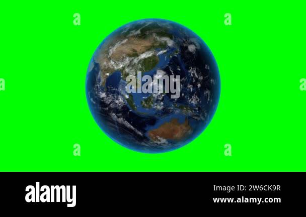 Poland. 3D Earth in space - zoom in on Poland outlined. Green screen ...