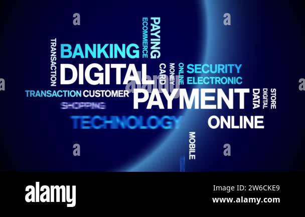 4k Digital Payment Animated Tag Word Cloud,Text Design Animation ...