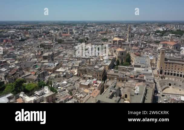 Lecce,Puglia,Italy Beautiful panoramic aerial 4K video from flying ...