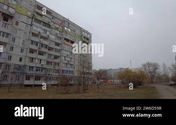 playground in half a multi-storey building. children's carousels on the ...