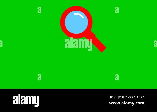 Animated red icon of magnifier. Symbol loupe. Concept of search ...