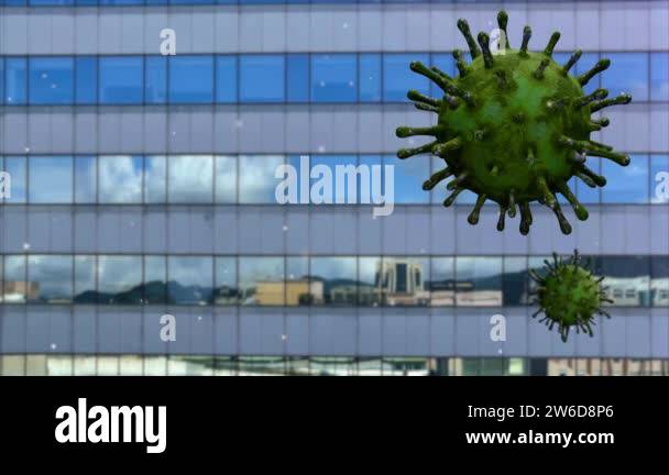 3D illustration. Influenza Covid19 virus with beautiful and modern tall ...