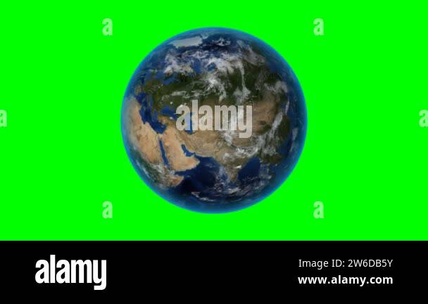 Iceland. 3D Earth in space - zoom in on Iceland outlined. Green screen ...