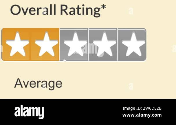 Mouse Cursor Slides Over And Clicks 5 Star Rating Device Screen View