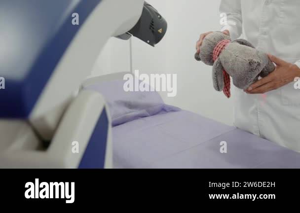 An X-ray of a teddy bear, doctors do an X-ray of a teddy bear. Medicine ...