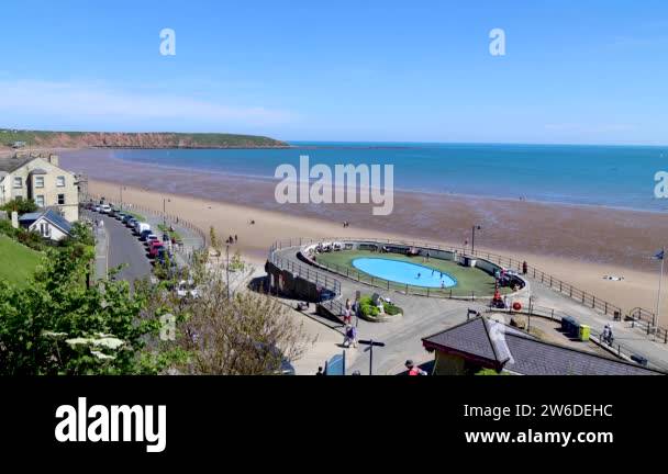 Footage of the seaside town of Filey in North Yorkshire in the UK ...