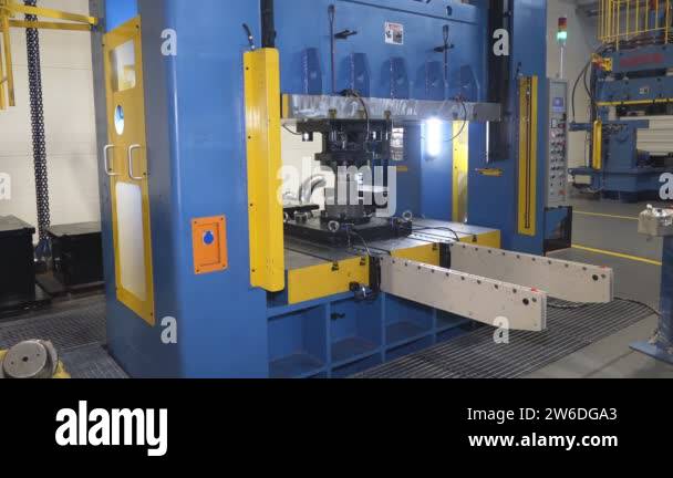 Hydraulic factory press. Animation of the industrial press. Cartoon ...