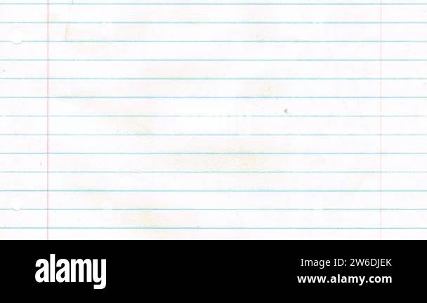 Paper background stop motion animation crumpled lined school pad notes ...