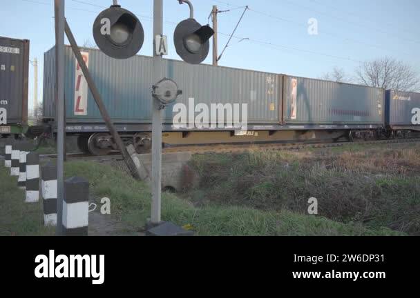 Lviv, Ukraine - November 11, 2021: A railway freight train of cargo ...