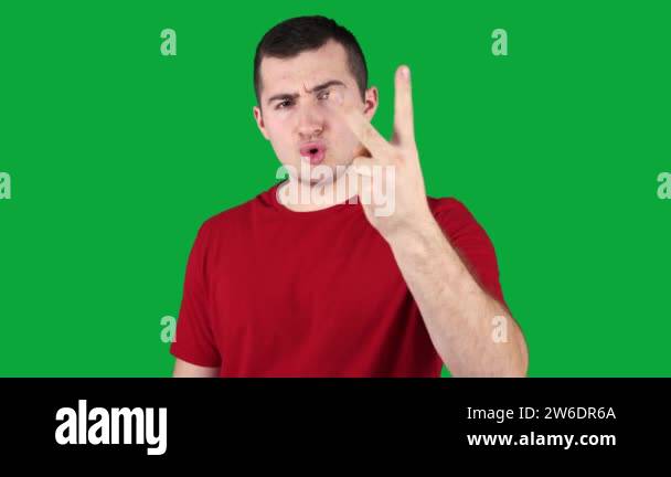 a man counts from 1 to 10 on a green screen Stock Video Footage - Alamy