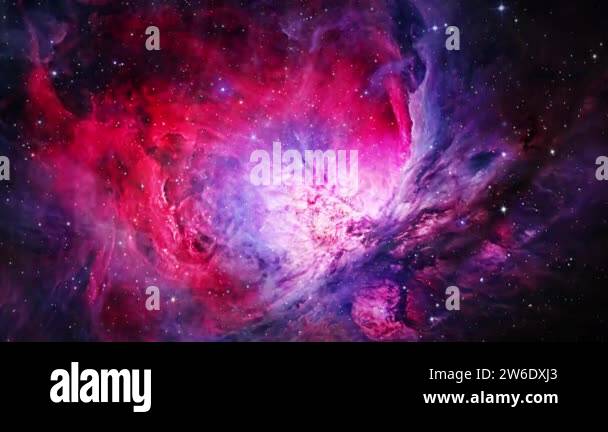 4K 3D Space exploration to the Orion nebula. Flight Through Space ...