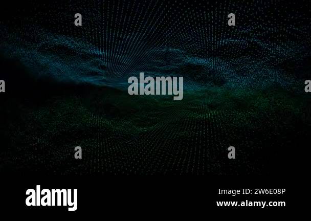 Futuristic abstract blur green waveform dimension ball oscillation ...