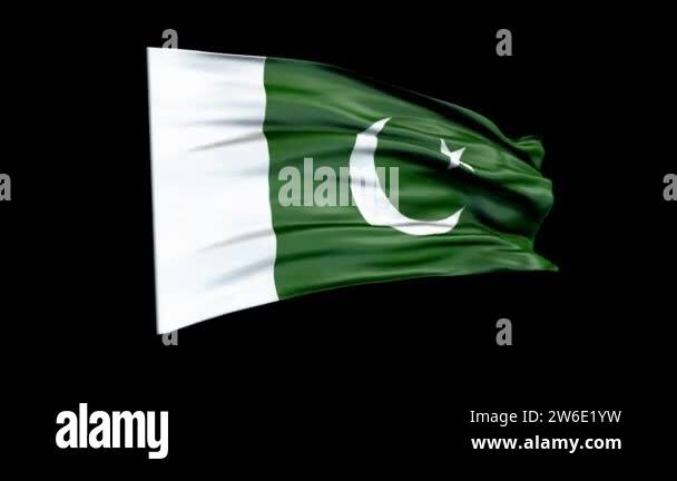 Realistic Pakistan flag is waving 3D animation. National flag of Pakistan. 4K Pakistan flag ...