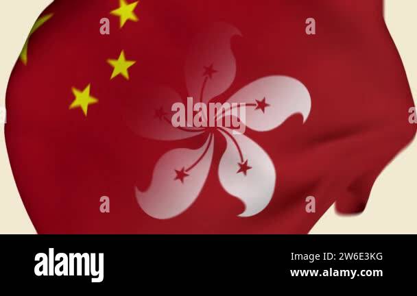 China and Hong Kong Crumpled Fabric Flag Intro. China Flag. Hong Kong ...