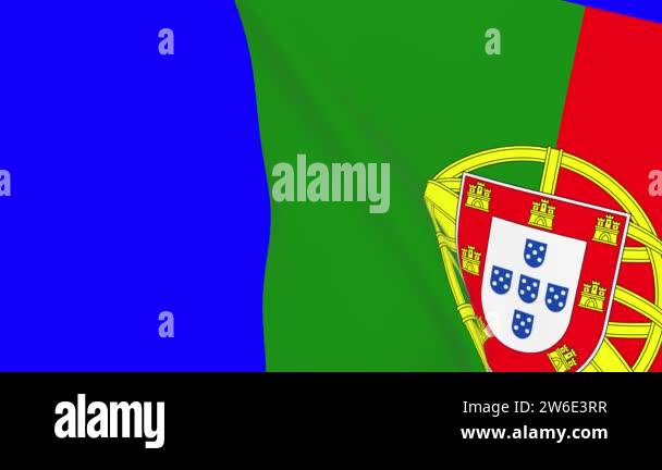 Portugal waving flag transition 4k and 1080 HD seamless loop animation ...