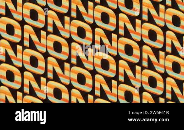 NO NO NO word from 3d letters seamless loop animation. 3d rendering 4K ...