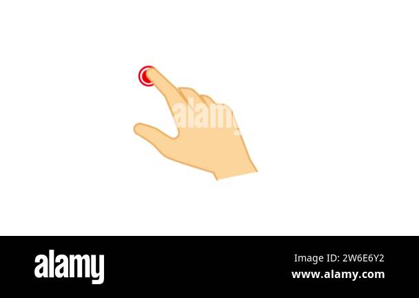 Animation of hand is moving up, down and right, left on touch device ...