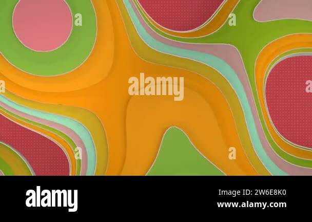 Multi colored sliced shape loop animation geometric art. 3d render ...