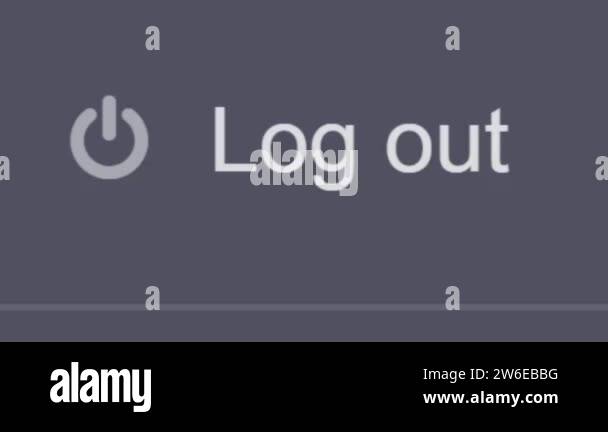 Mouse Cursor Slides Over And Clicks Log Out On Online Web Page Device Screen View Of Cursor