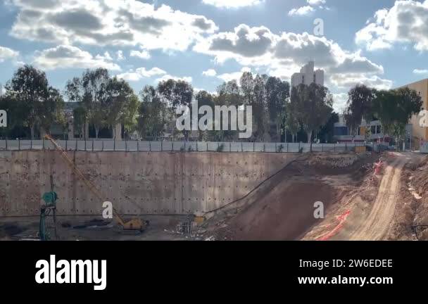 Pit for the construction of a multi-storey building. Underground ...