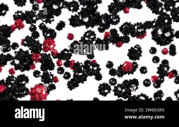Flying many virus in cartoon character. Red and Black. New strain ...