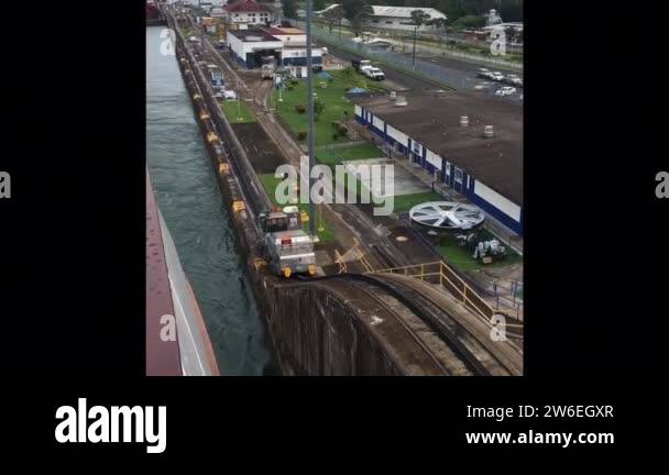 Cruise ship crossing the Panama Canal at November 10, 2019. Vessel is ...