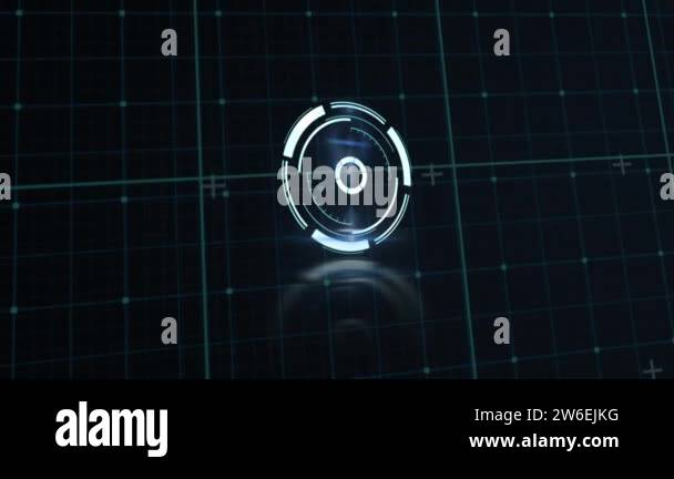 Animation of scope scanning over markers and grid. global connections and data processing ...