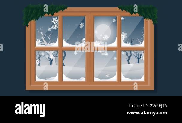 Winter snow scene through window Stock Videos & Footage - HD and 4K ...