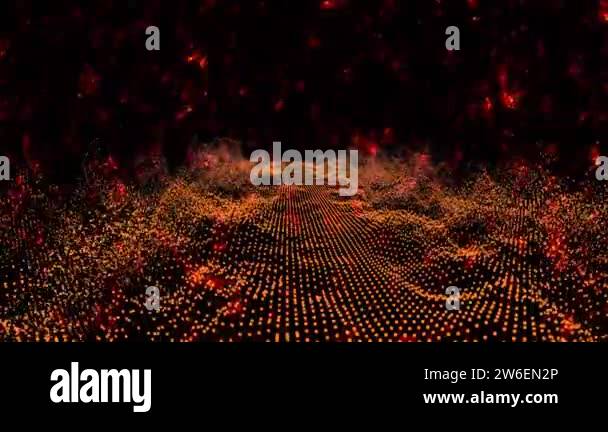 Abstract red and dark red million particles pattern waveform ...