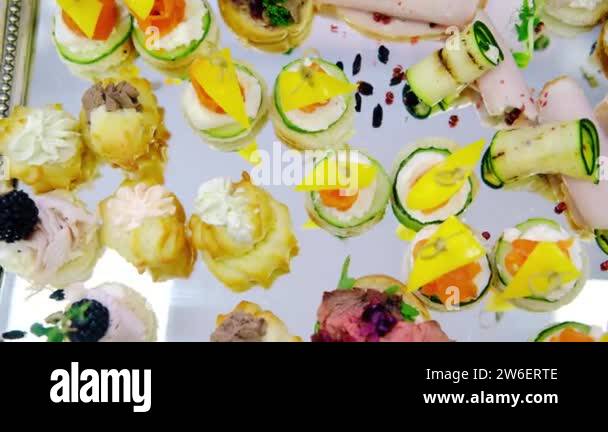 Mini canape appetizers cheese Stock Videos & Footage - HD and 4K Video ...